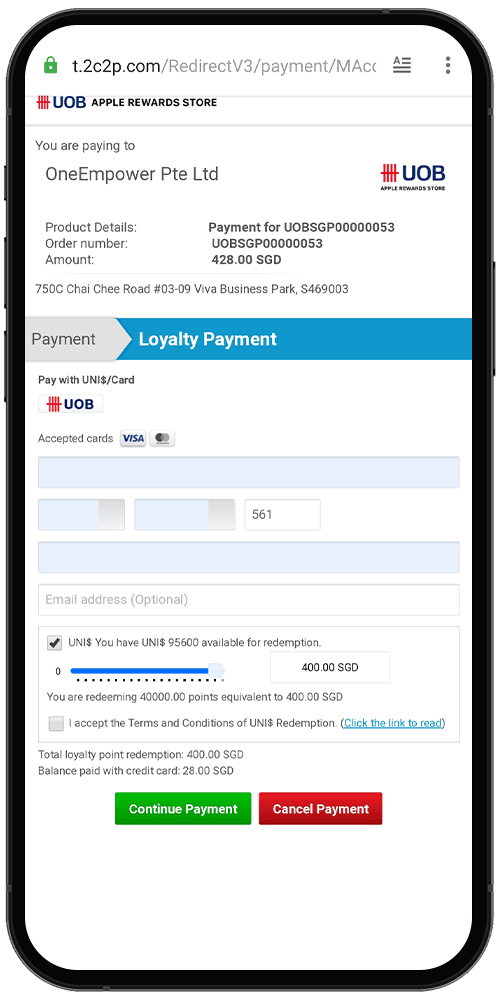 Redeem your UNI$ seamlessly | UOB Singapore