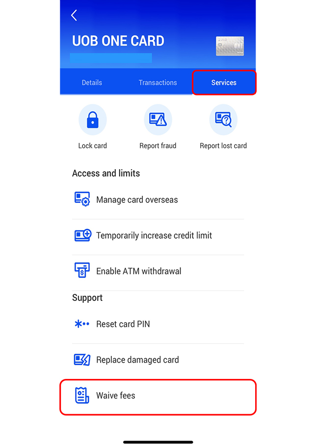 UOB Card Fee Waiver | UOB Singapore