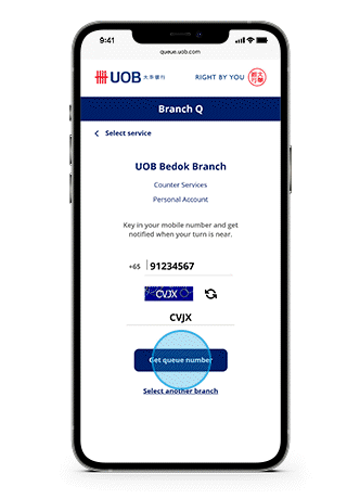 How to get a branch queue number | UOB Singapore
